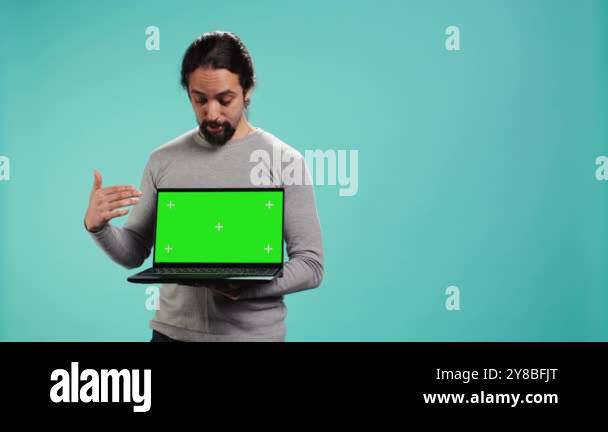 Man presenting green screen Stock Videos & Footage - HD and 4K Video ...