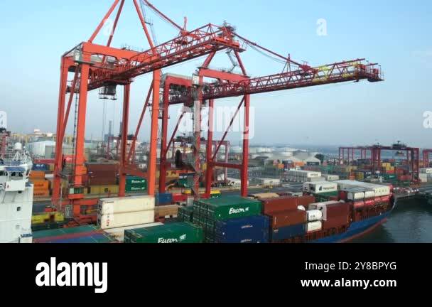Elevated view cargo containers Stock Videos & Footage - HD and 4K Video ...