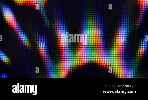 Extreme macro view of 4K LED matrix red, blue, and green sub-pixels ...