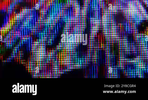 Extreme macro view of 4K LED matrix red, blue, and green sub-pixels ...