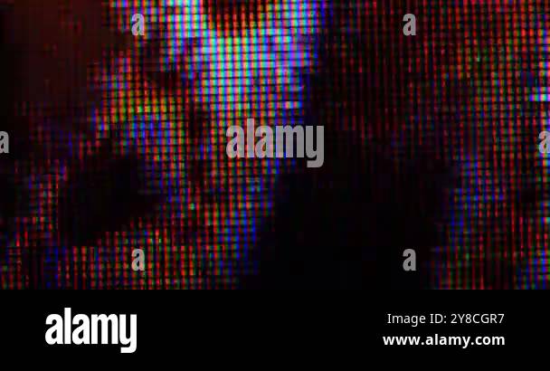 Extreme macro view of 4K LED matrix red, blue, and green sub-pixels ...