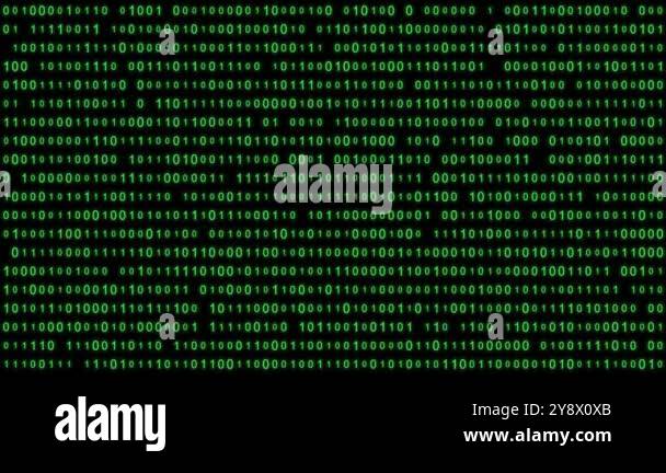 Binary code to change the size of characters, abstract 4K video ...