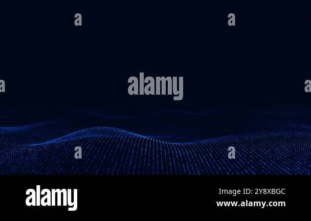 Abstract flowing smooth particles waves background. Digital network. Big data. Seamless loop ...