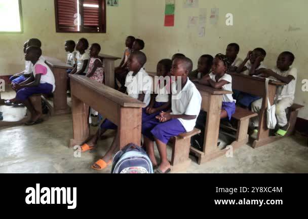 Bata, Equatorial Guinea - September 2024: Children in class at a rural ...