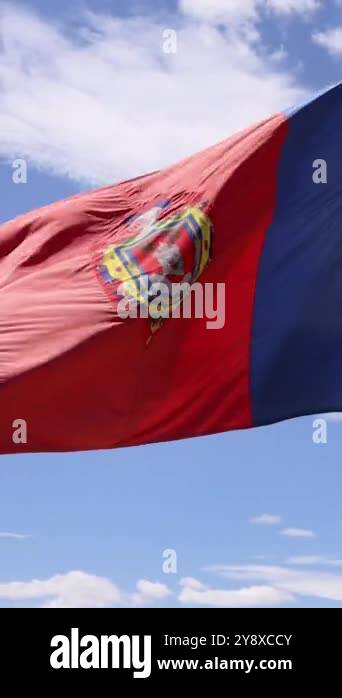 Ecuador national Flag proudly waving in Quito in the air on the ...