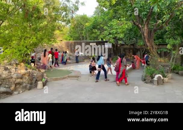 Chandigarh, India 24 june 2022.Traditional pavilions and water cascade ...
