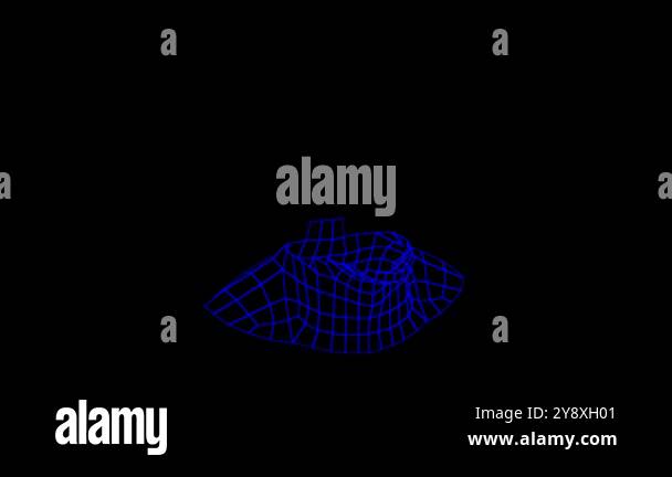 Assembling a head from grid polygons. Mesh 3D animation. Black gred polygons. Hologram 3D video ...