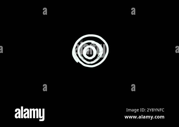 Abstract retro hand-drawn monochromatic video animation loop with shape ...