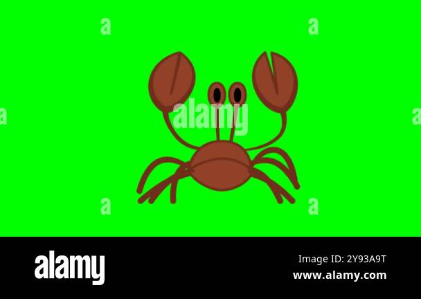 2d animated character of A crab walking and running in a fast cycle and ...
