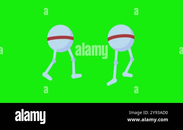 2d animated character of bone and body of the lumbar and legs are ...