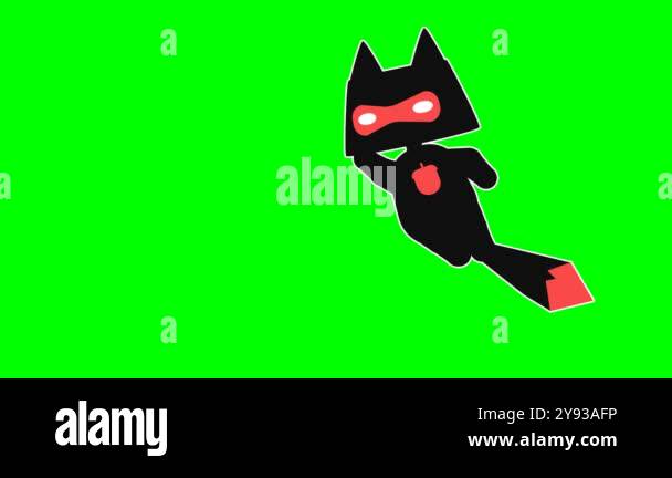 2d animated character of A cat who plays the role of Batman and is ...