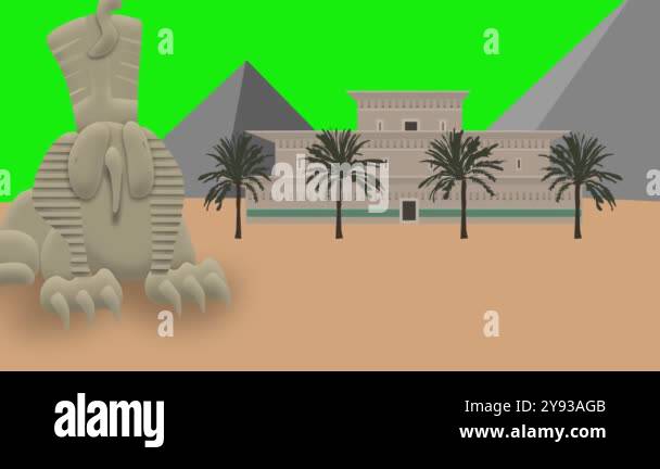 2d animated character of The house of the Egyptian emperor with the ...