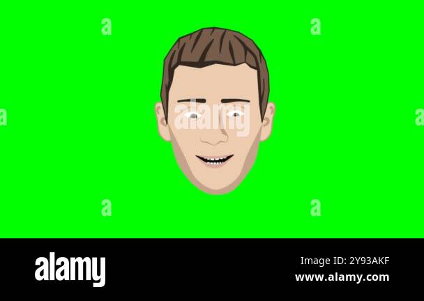 2d animated character of The face of a young man who morphs into an ...