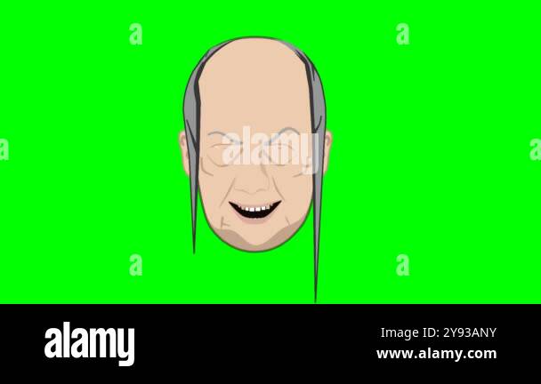 2d animated character of The face of an old man's ghost that morphs ...