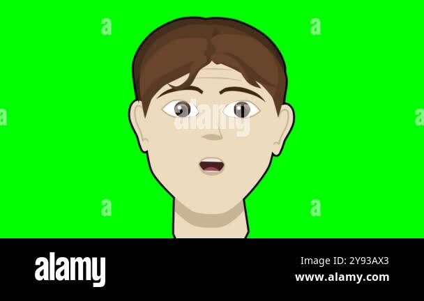 2d animated character of The face of a sociable man with brown hair ...