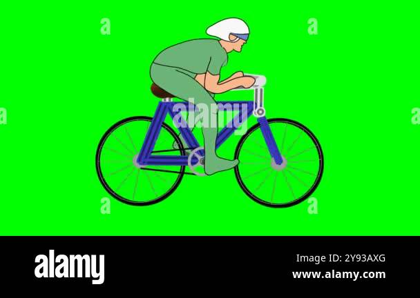 2d animated character of A racing sports bike rider with a helmet ...