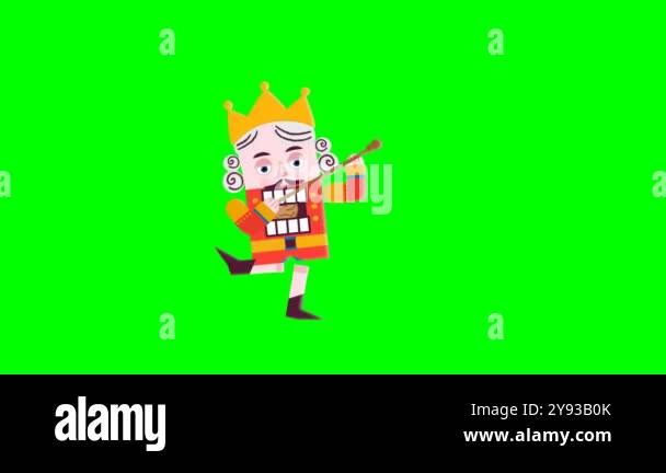 2d animated character of A male king with a golden crown and British ...