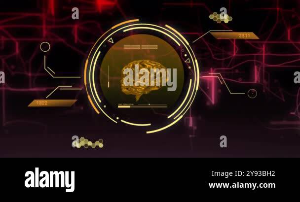 Animation of scope scanning over diagrams and science data processing. Technology, business and ...