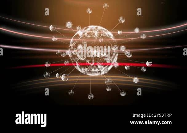 Animating global network connections over diverse people portraits ...