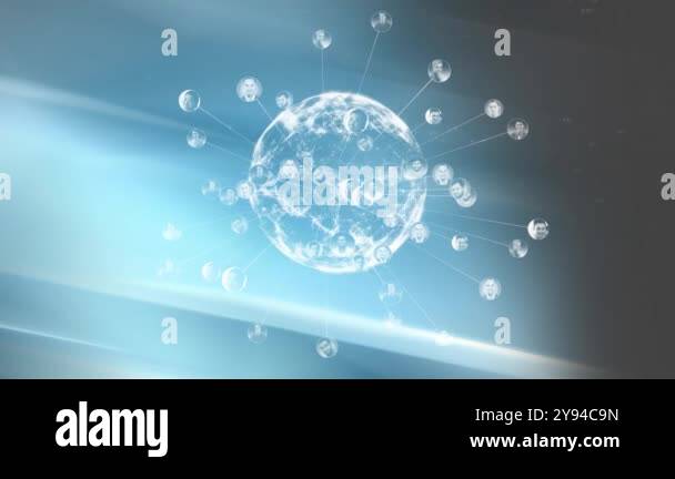 Animating global network connections over diverse people's faces in ...