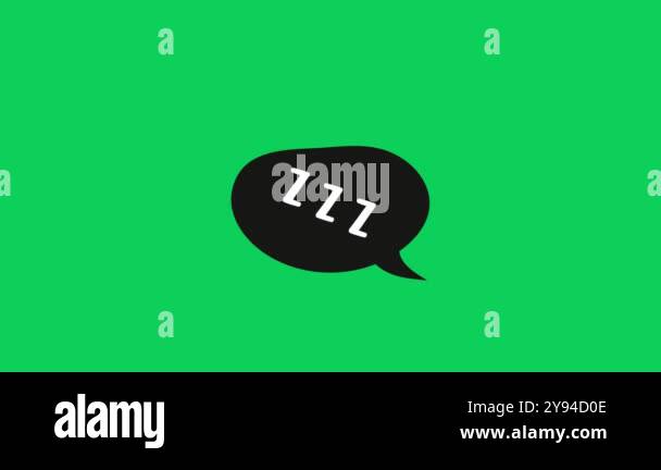 Animation of sleeping symbol zzz on green screen background, 2d motion ...