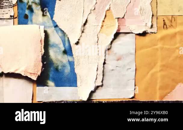 This collage paper texture combines geometric shapes with paper layers ...