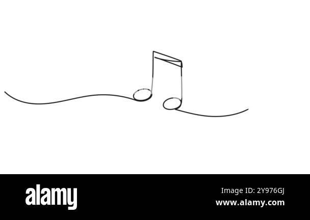 animated continuous single line drawing of musical notes, line art ...