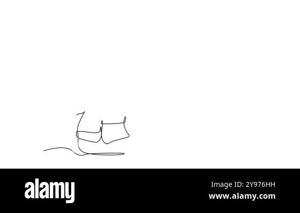 Animated self drawing of continuous line draw happy female dentist ...