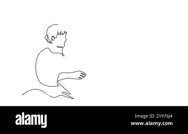 Self drawing animation single line draw helpful female doctor or nurse ...