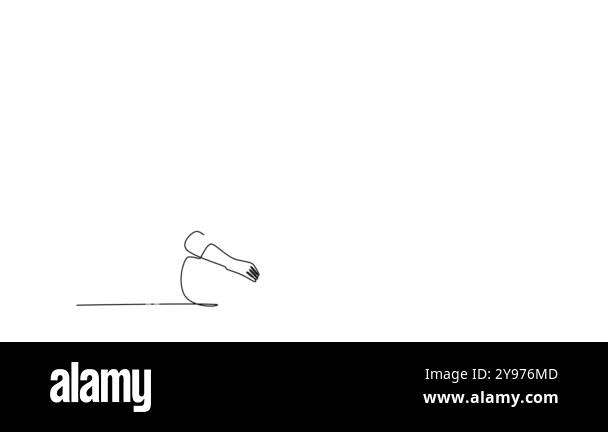 Animated self drawing of continuous line draw male doctor examining ...