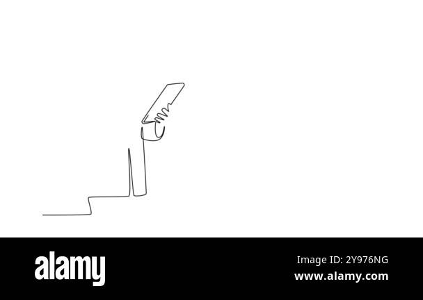 Self drawing animation of single line draw male doctor pose standing to ...