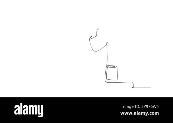 Animated self drawing of continuous line draw male doctor standing and ...