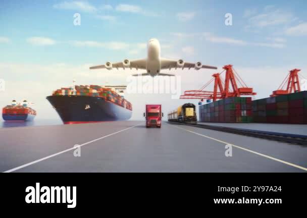 Logistics shipping container truck Stock Videos & Footage - HD and 4K ...