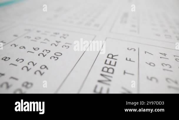 Yearly calendar pages with dates. Planning for future Stock Video ...