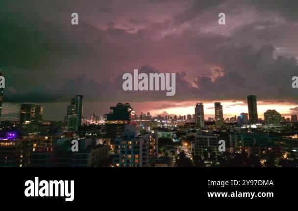 Night Miami Beach, South Beach. Night Miami Beach skyline. Night Miami ...