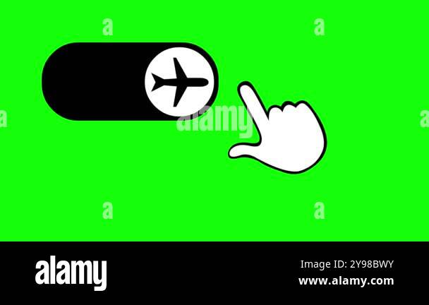 video drawing animation hand sliding touch button airplane mode button ...