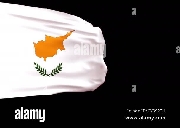 Flag of Cyprus, transparent background, 3d animation 4k alpha channel ...