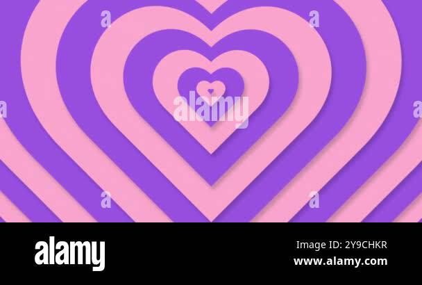 Loop optical illusion heart background. Moving hypnotic heart pattern ...