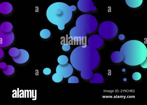 Close up Abstract animation with a series of overlapping circles in ...