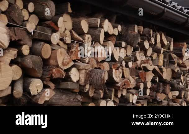 Firewood cut stacked neatly Stock Videos & Footage - HD and 4K Video ...