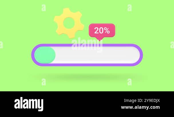 Battery level accumulator capacity charge bar scale percent banner 3d ...