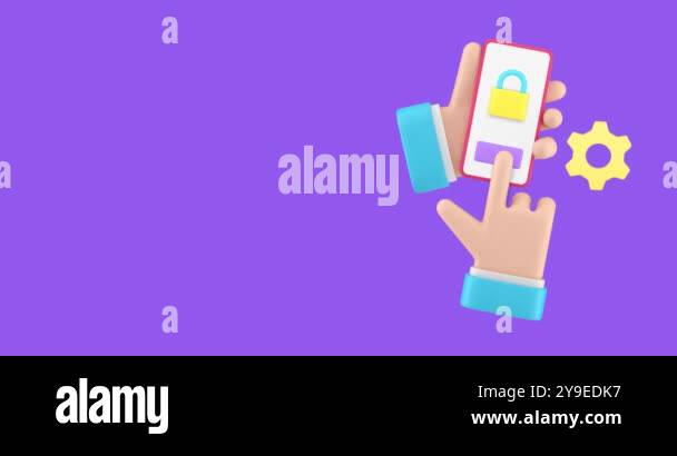 Smartphone personal data user account protection banner with copy space ...