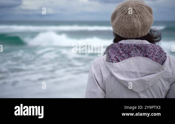 Woman standing looking up back turned Stock Videos & Footage - HD and ...