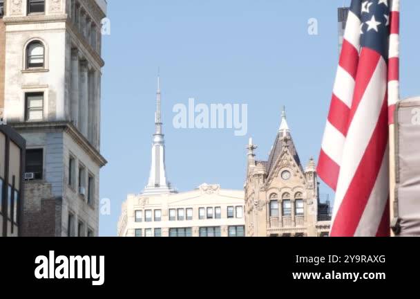 New York City Manhattan Midtown street architecture. Empire State ...