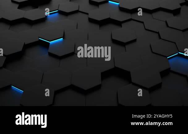 3d futuristic abstract hexagons background. 4K surface motion graphic loop animation, sci-fi ...