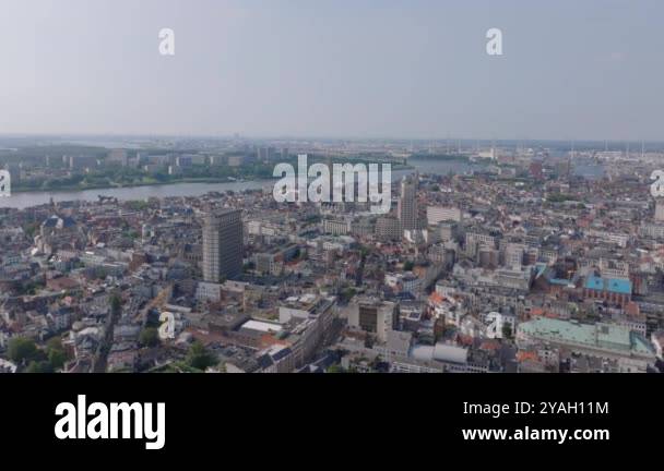 Antwerp skyline and the Scheldt River reveal a vibrant urban landscape ...