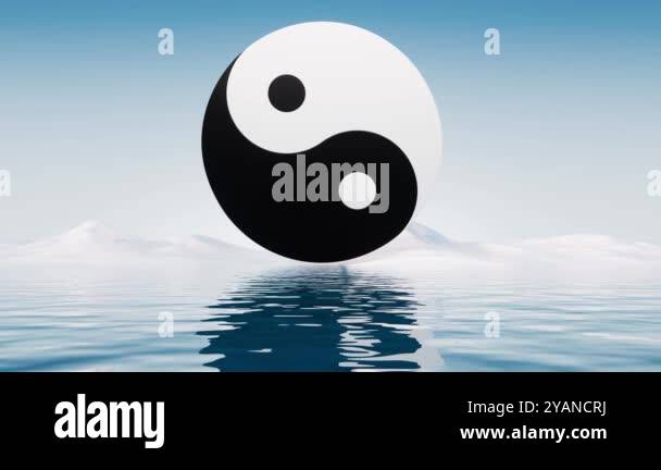 Chinese ancient taiji yin-yang pattern symbol, 3d rendering Stock Video ...