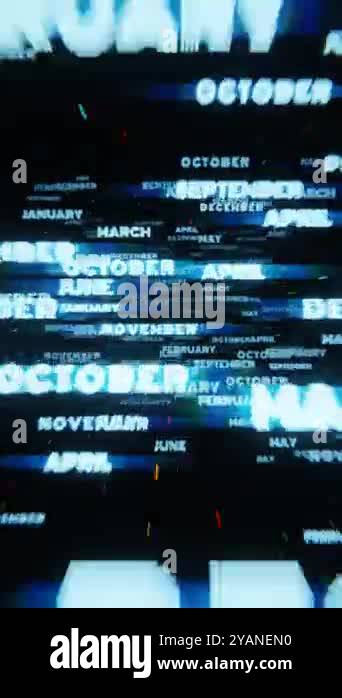 Glowing Timeline of 2025 with Months on a Dark Background Representing ...