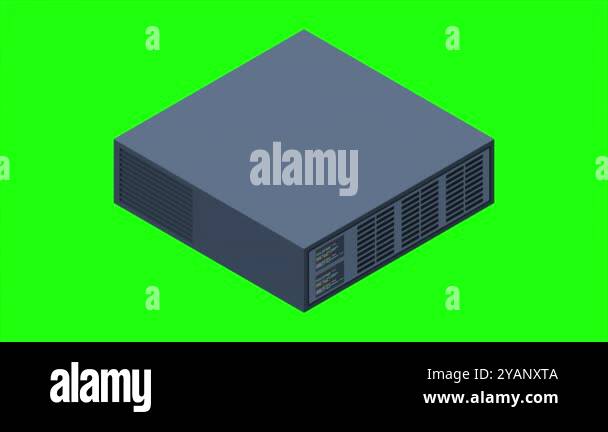 Isometric server animation. Server racks. Server boxes isolated ...