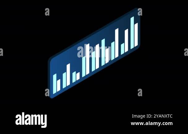 Digital bar chart with growing business concept. Animation futuristic ...